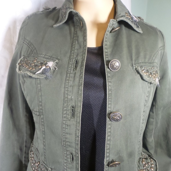 Miss Me | Jackets & Coats | Miss Me Women Olive Green Denin Jaket Size ...